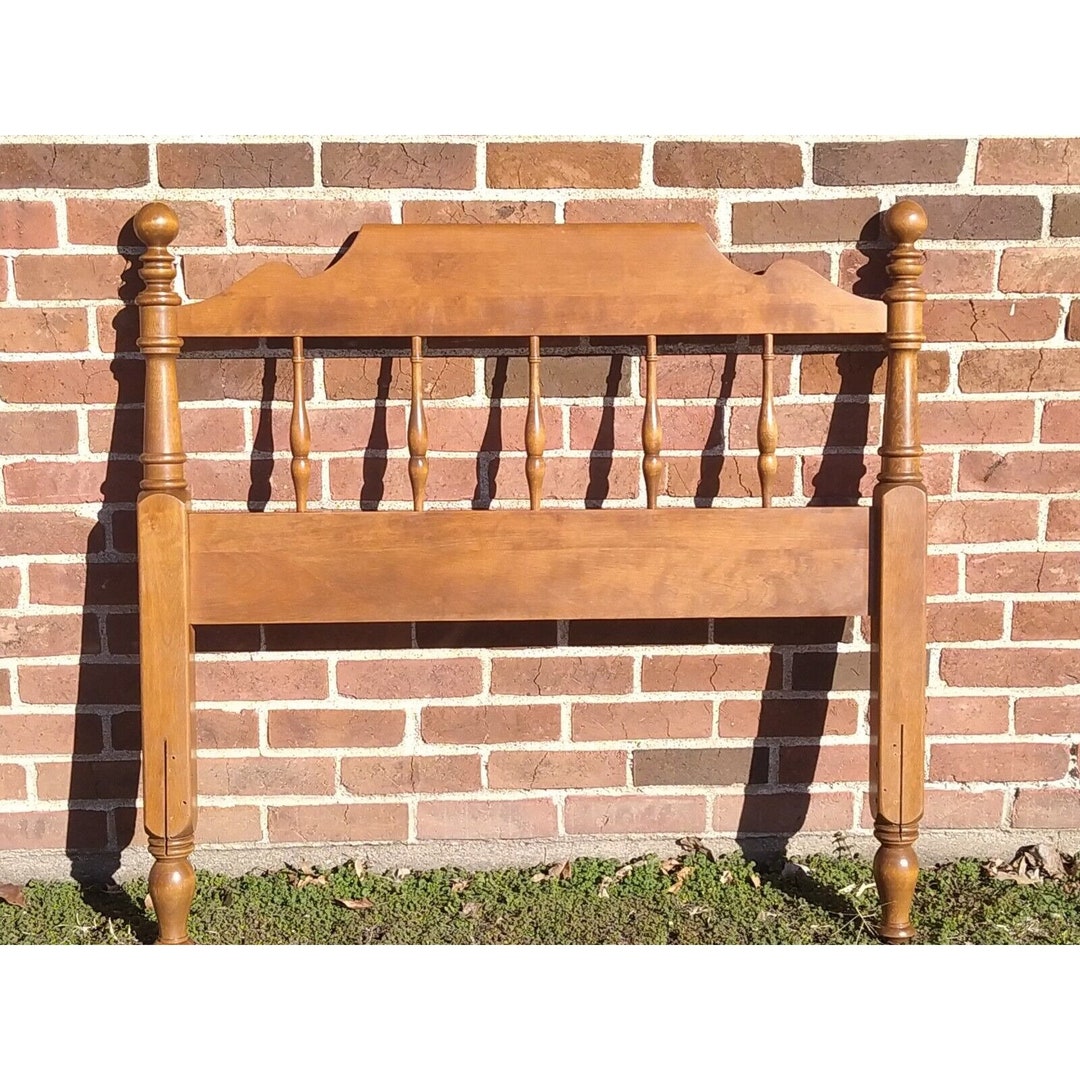 Ethan Allen Baumritter Heirloom Nutmeg Maple Twin Headboard Spindle Bed ...