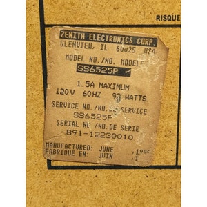 1986 Zenith Space Command Color Wood Console Television Tv/remote ...