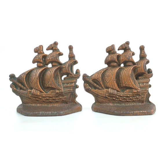 Spanish Galleon Sailing Ship Bookends 4 Cast Iron Bronze - Etsy