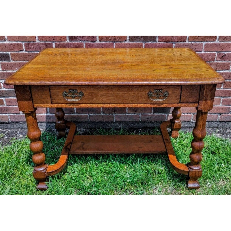 Antique Library Table - Etsy