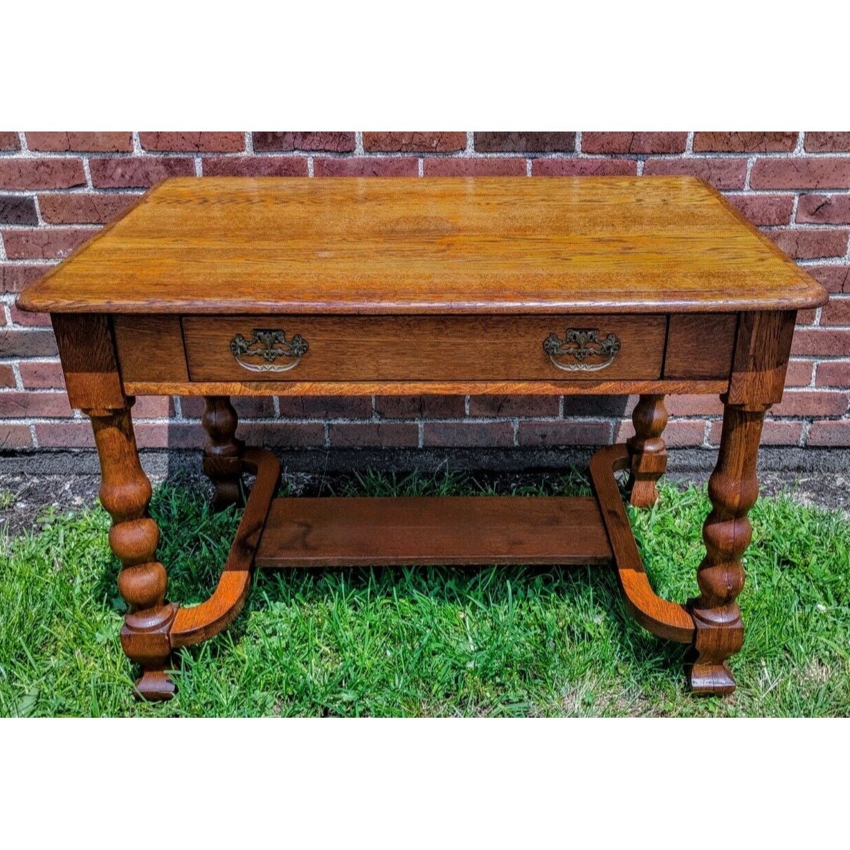 Antique library table with drawers store