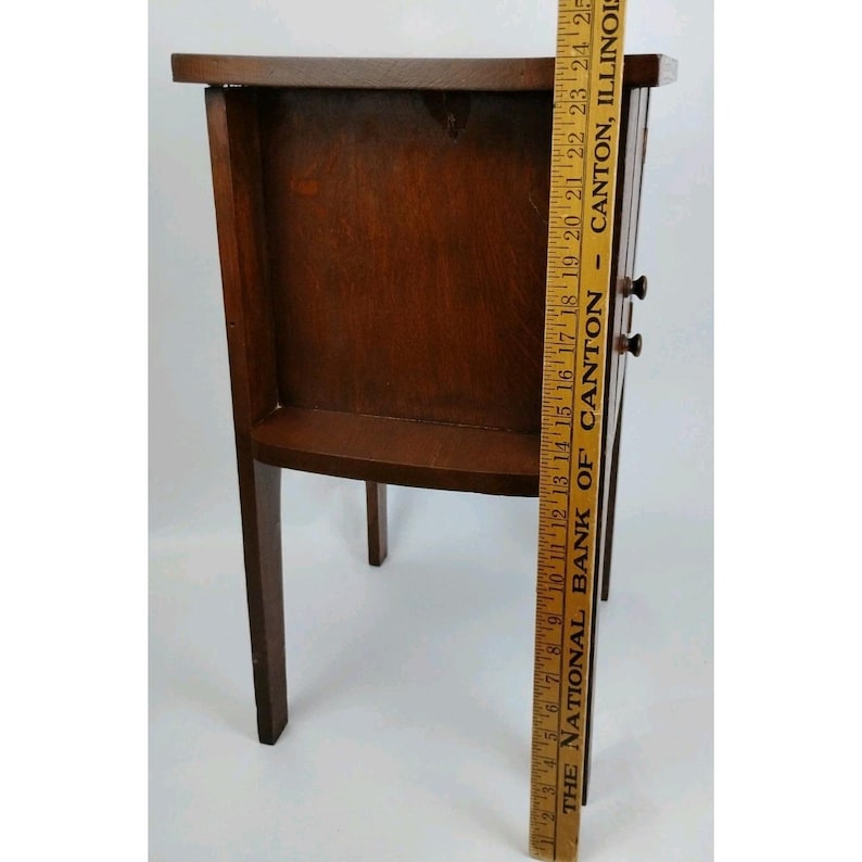 Conrey Davis 1900's Solid Oak Wood Smoking Stand Side Table Cabinet ...