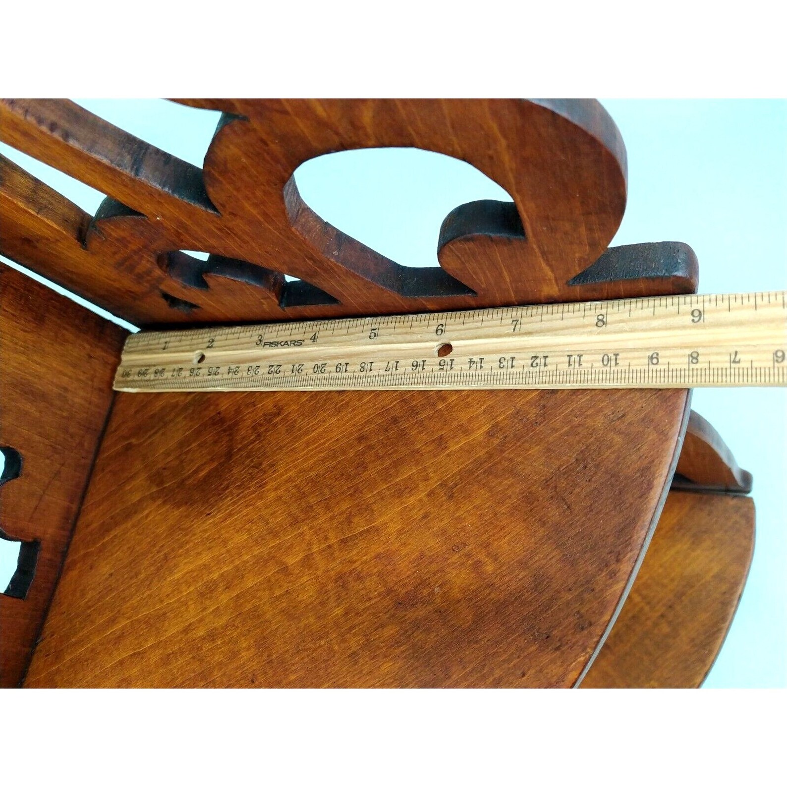 Ornate Corner 3 Tier Hanging Wall Shelf 30 Wood Scrolls Handmade ...