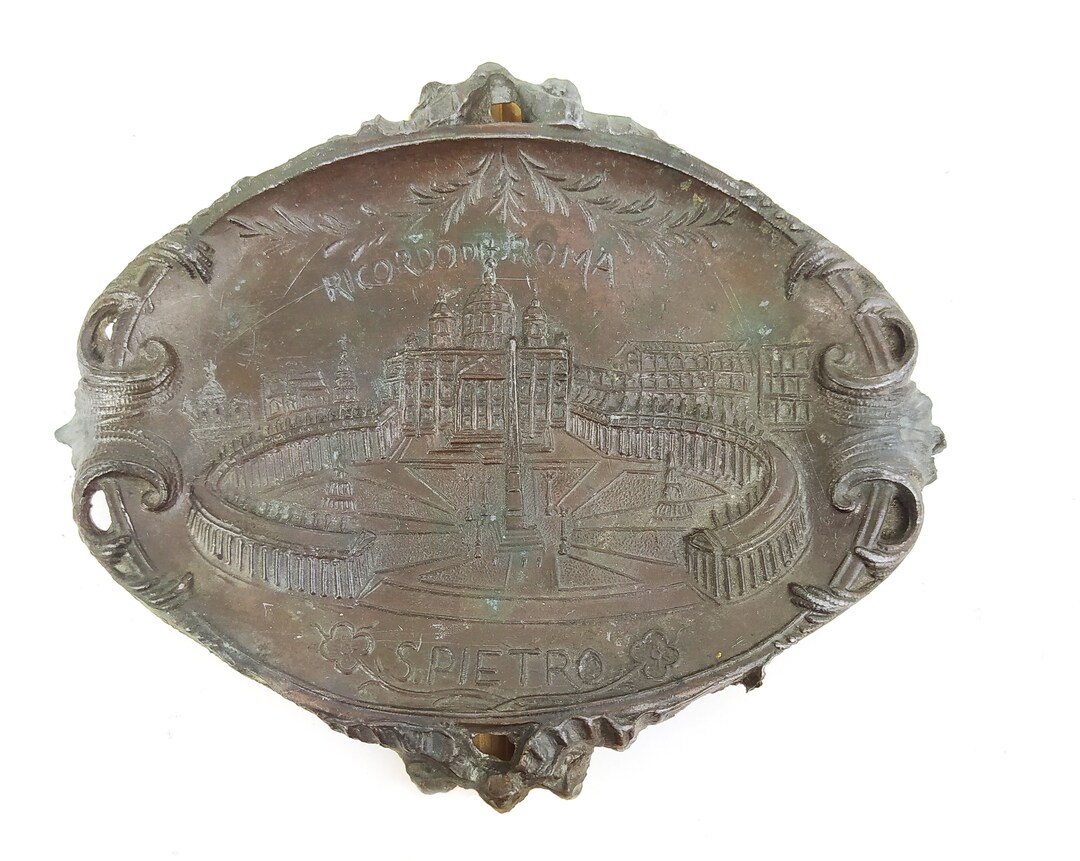 Antique Saint Peter's Basilica Rome Italy Dish/plaque/tray San Pietro ...