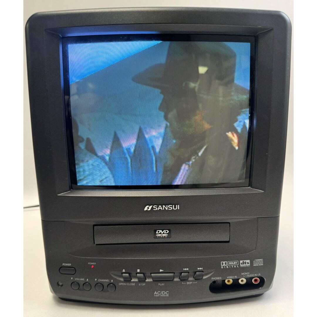 Sansui 9 TV Dvd Crt Portable TV CDVD9000A Front Rca AV Retro Gaming ...