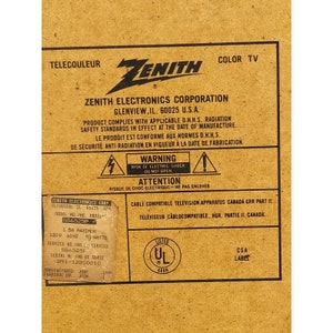 1986 Zenith Space Command Color Wood Console Television Tv/remote ...