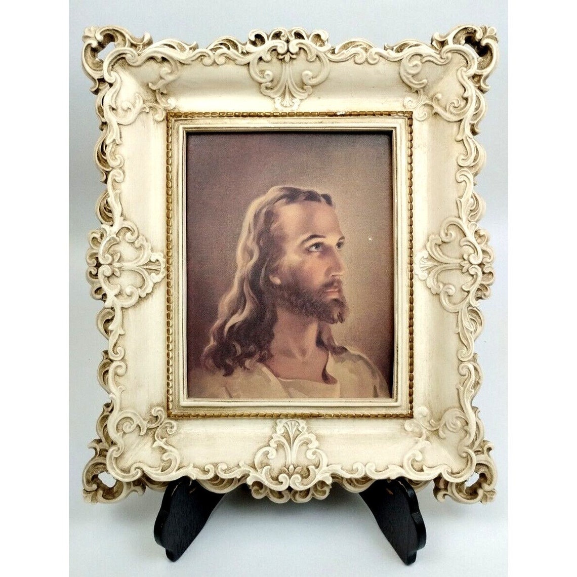 1959 American Statuary Kriebel & Bates Ornate Framed Jesus Christ Print ...