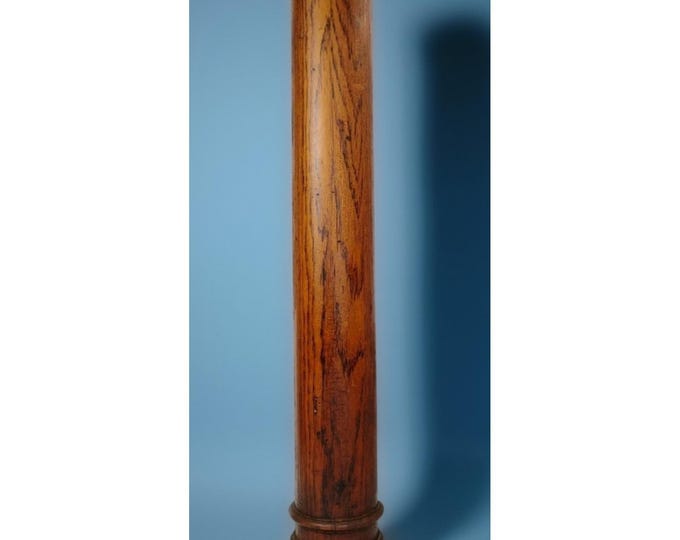 Antique Solid Oak Turned Newel Post Column Pedestal Stained Wood 37 ...