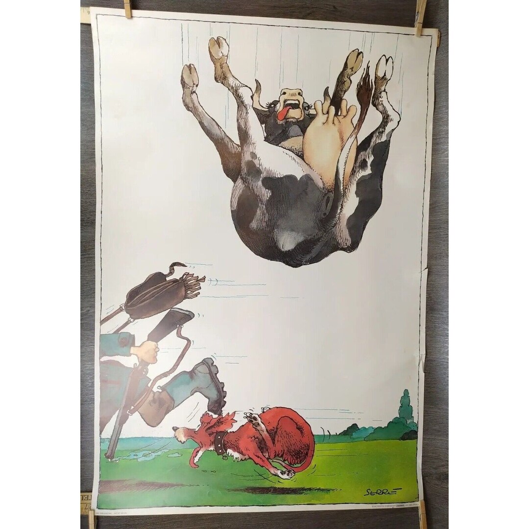 1977 Scandecor Hunting Art Print Poster 27x39" Claude Serre Comedy ...