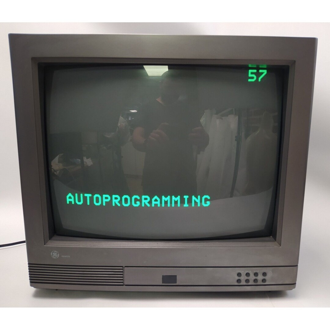 1992 GE 20 CRT TV Television Gray Woodgrain 20GT406A Coax Works Retro ...