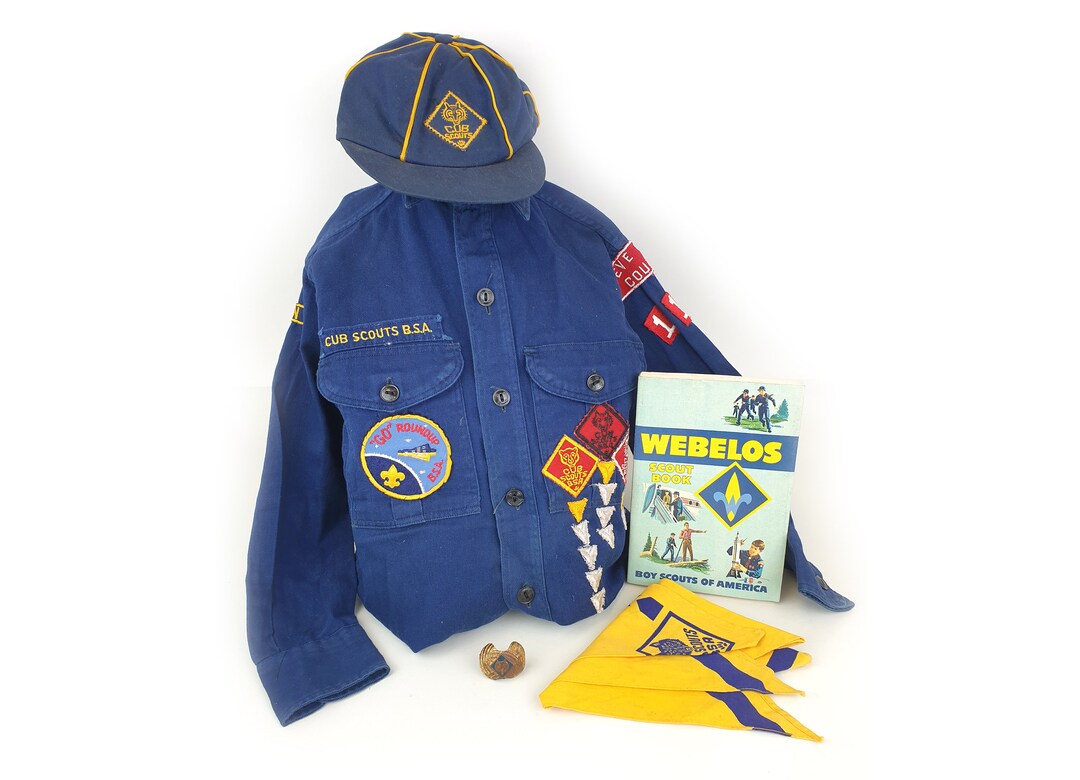 60s VTG Cub/boy Scouts Uniform BSA Shirts Cap Pin Neckerchief Webelos Book Lot - Etsy