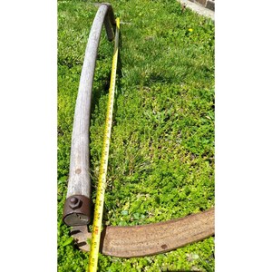 Antique Scythe 61" Wood Curved Snath Handle 20" Blade Grim Reaper ...