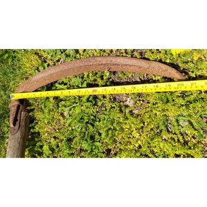 Antique Scythe 61" Wood Curved Snath Handle 20" Blade Grim Reaper ...