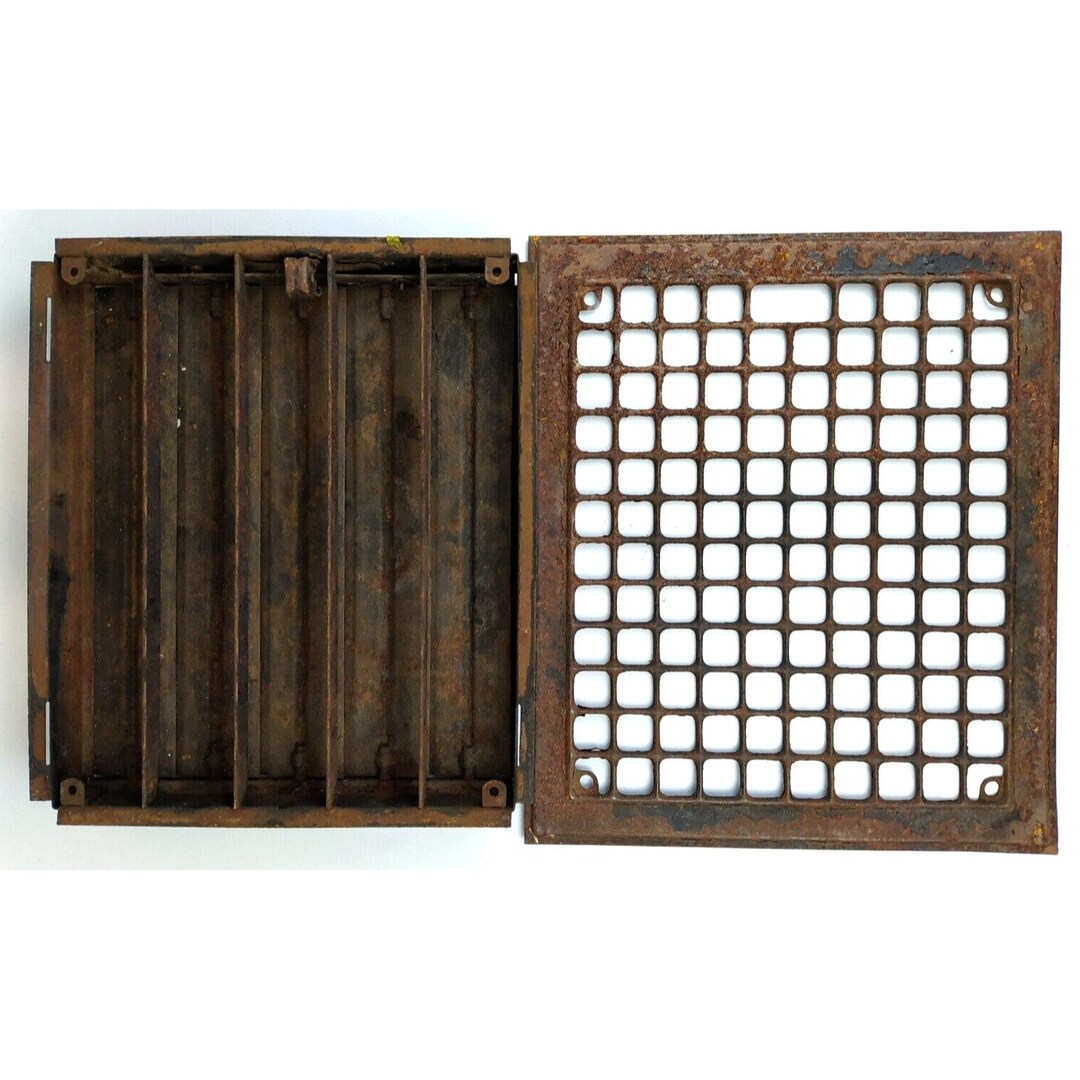 Cast Iron Grate Heat Vent Register Grid Pattern Fits 10x12" W/working ...