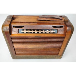 Antique Philco Vintage Suitcase Tube Retro Radio Model 46-350 *READ ...
