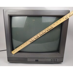 1992 GE 20 CRT TV Television Gray Woodgrain 20GT406A Coax Works Retro ...