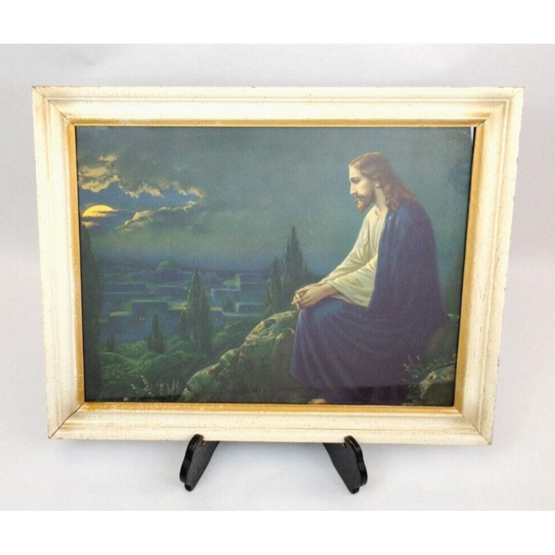 Jesus on Mount of Olives Giovanni Lithograph Christ Framed 19x15 ...
