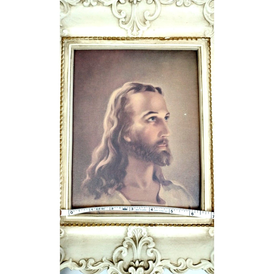 1959 American Statuary Kriebel & Bates Ornate Framed Jesus Christ Print ...