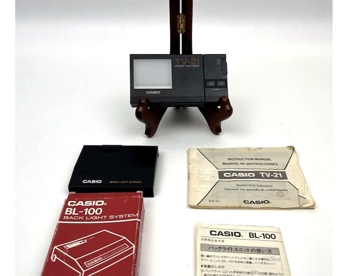 Vintage Casio TV-21 Pocket TV & BL-100 Backlight System Tested Works ...