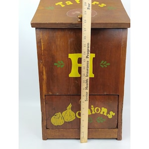 Rustic Potato Bin Tater Onion Wood Box W/drawer Farmhouse Hand Painted ...