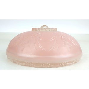 Art Deco 10" Pink Frosted Glass Ceiling Light Shade Cover Home Decor ...