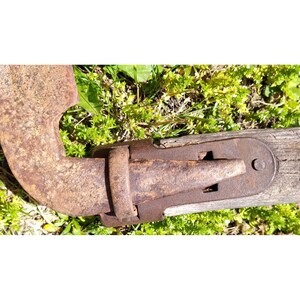 Antique Scythe 61" Wood Curved Snath Handle 20" Blade Grim Reaper ...