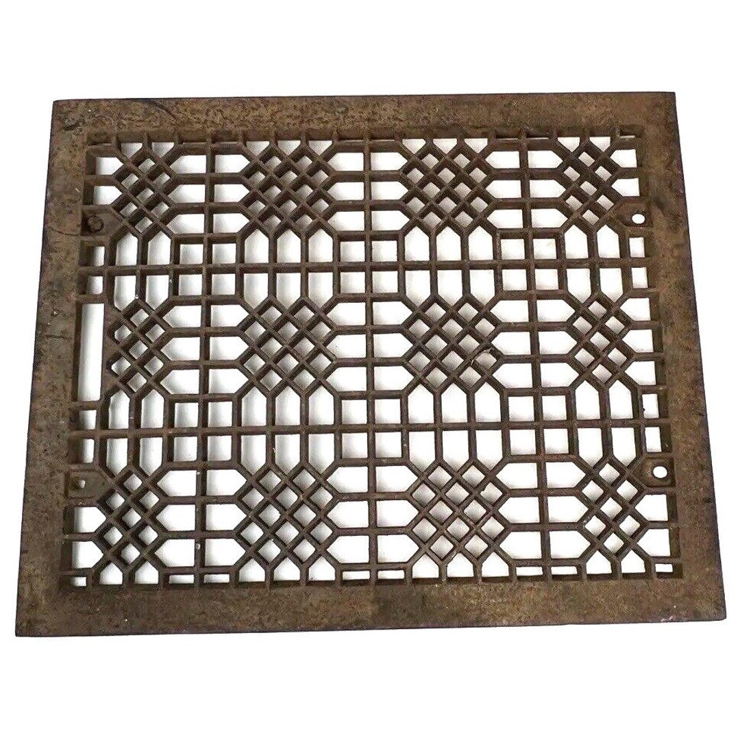 Antique Ornate Cast Iron Heat Register Floor Wall Grate 18x22” Return ...