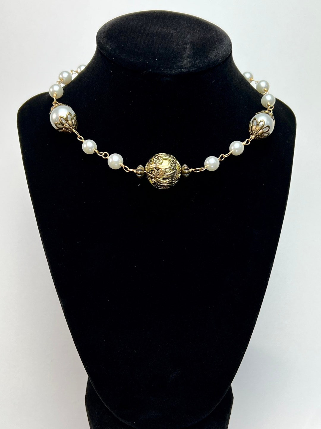 Victorian Beaded Jewelry/ Pearl Necklace / Vintage Handmade - Etsy