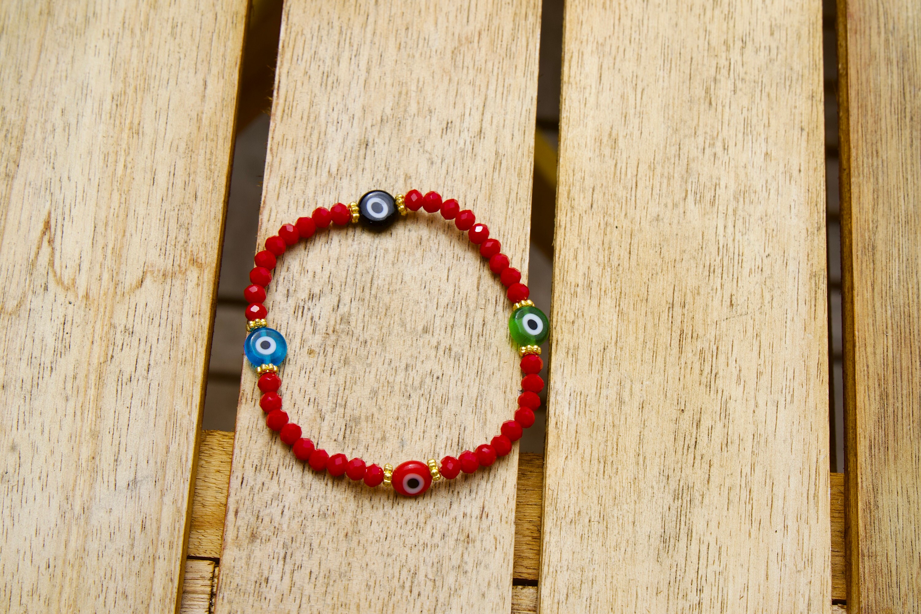 Evil Eye Beaded Bracelet, Protection Eye Bracelet, Stretch Beaded Third ...