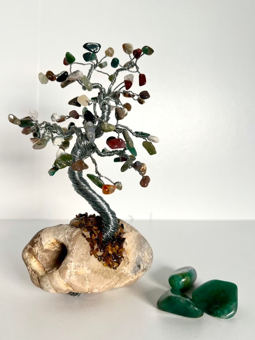 Holiday Gift Tree of Life Sculpture With Agate Christmas Gift Wired ...
