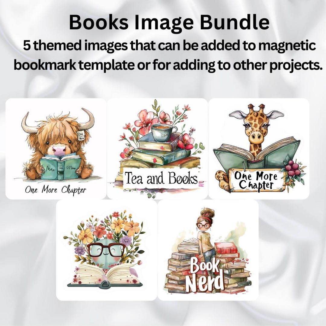 Cute Book PNG Clipart Bundle, Highland Cow, Giraffe (digital Download ...