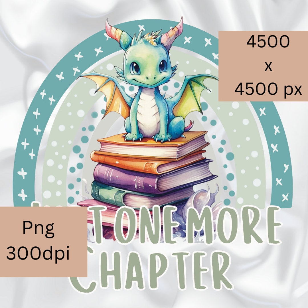 Dragon on Books Png, Just One More Chapter, Png, Readers Clipart ...
