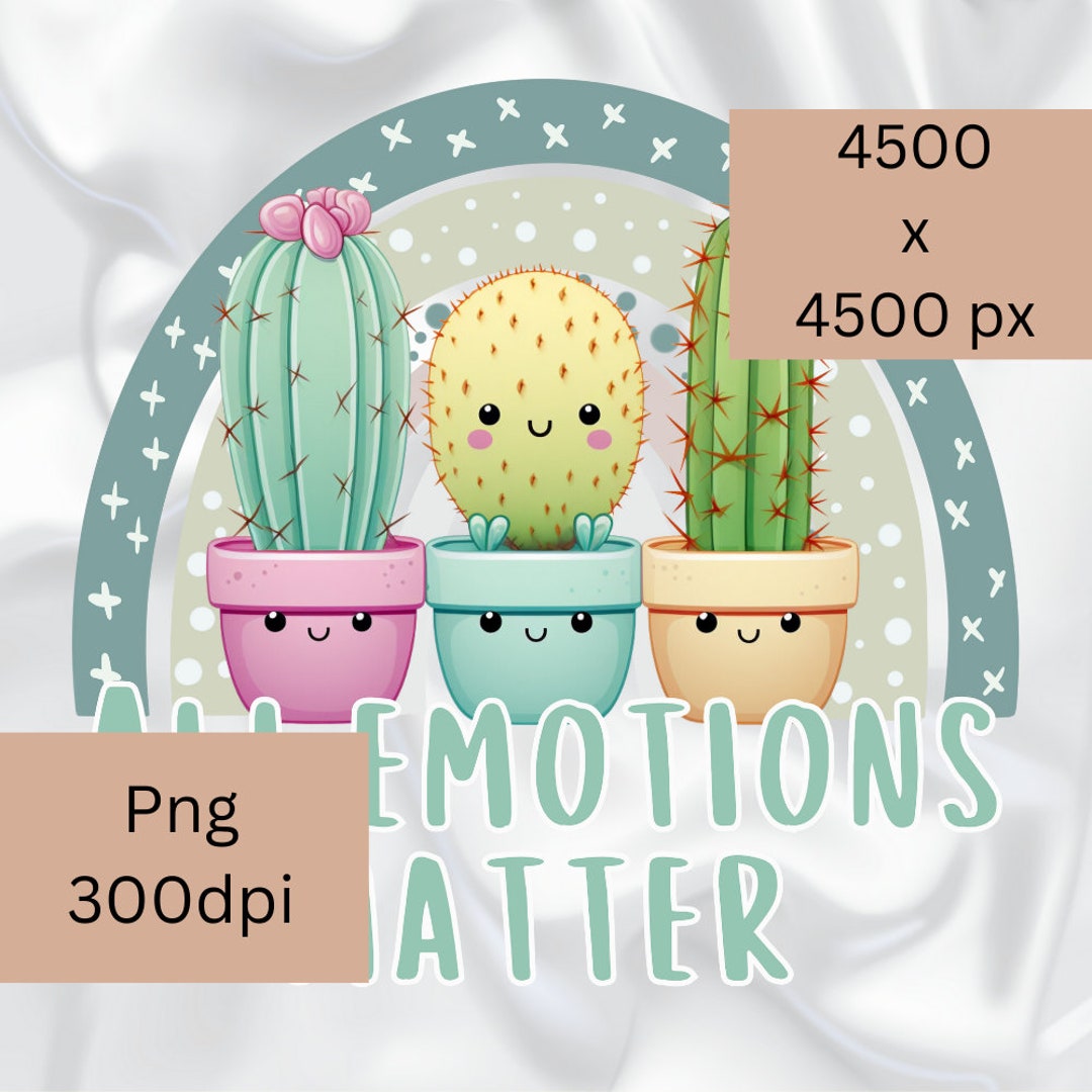 Cactus Rainbow Png, All Emotions Matter Png, Cute Cactus, Feelings ...