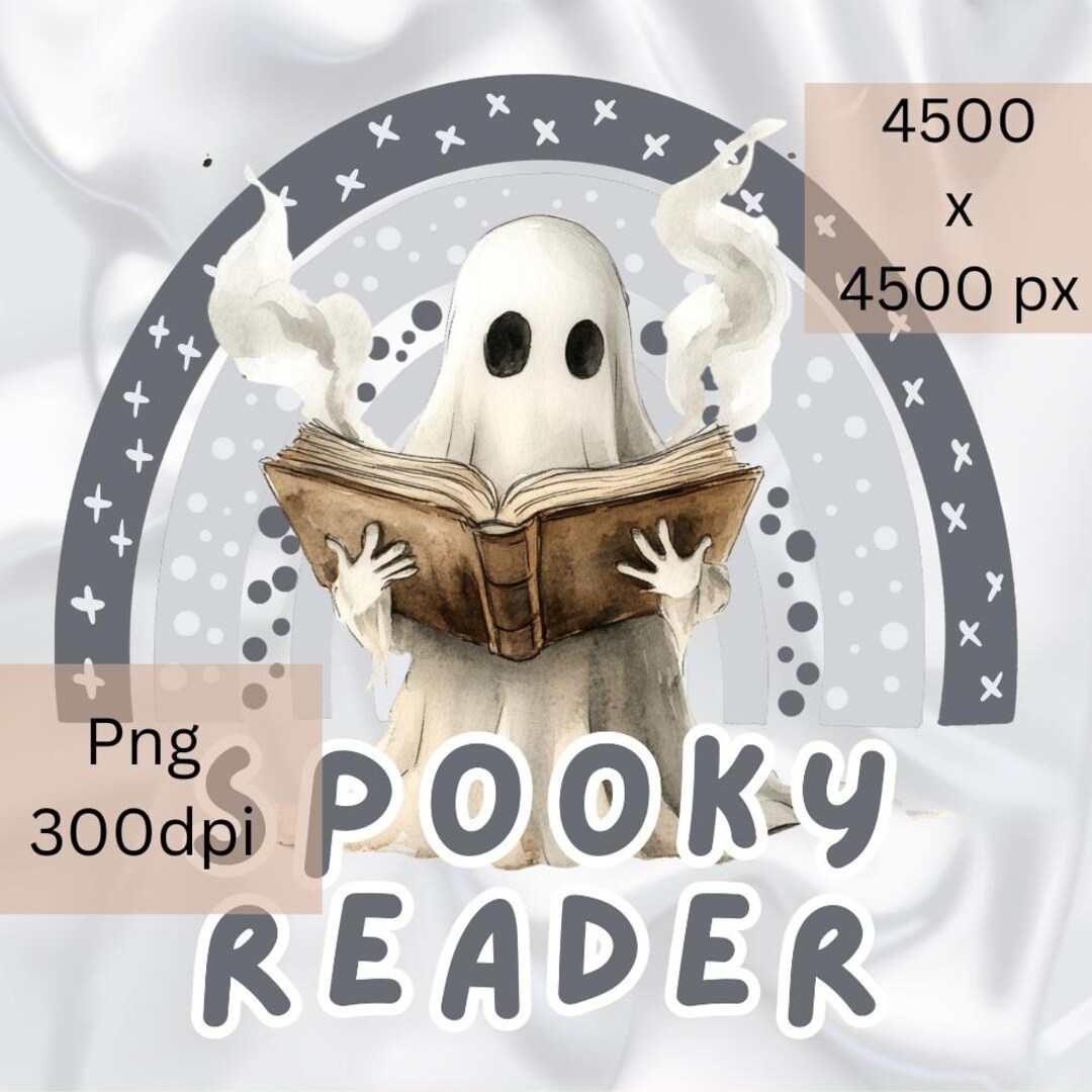 Ghost Spooky Reader PNG, Books Png Printable, Ghost Png, Bookmark ...