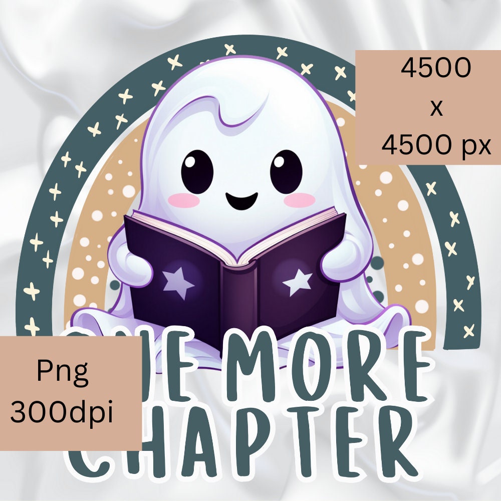 Ghost Reading a Book Png Printable One More Chapter Png - Etsy