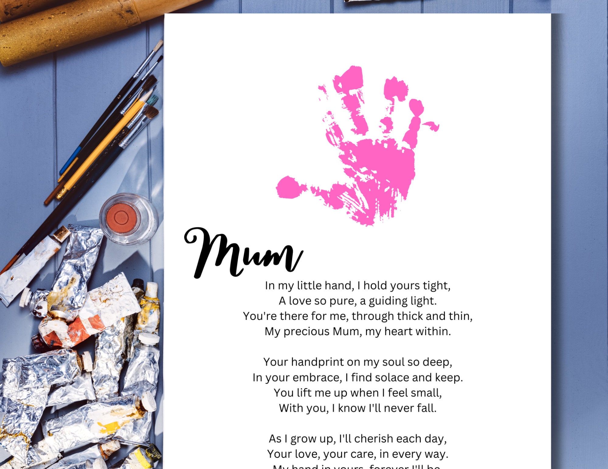 Hand Print Poem for Mum or Mom Printable Add Own Hand Print - Etsy