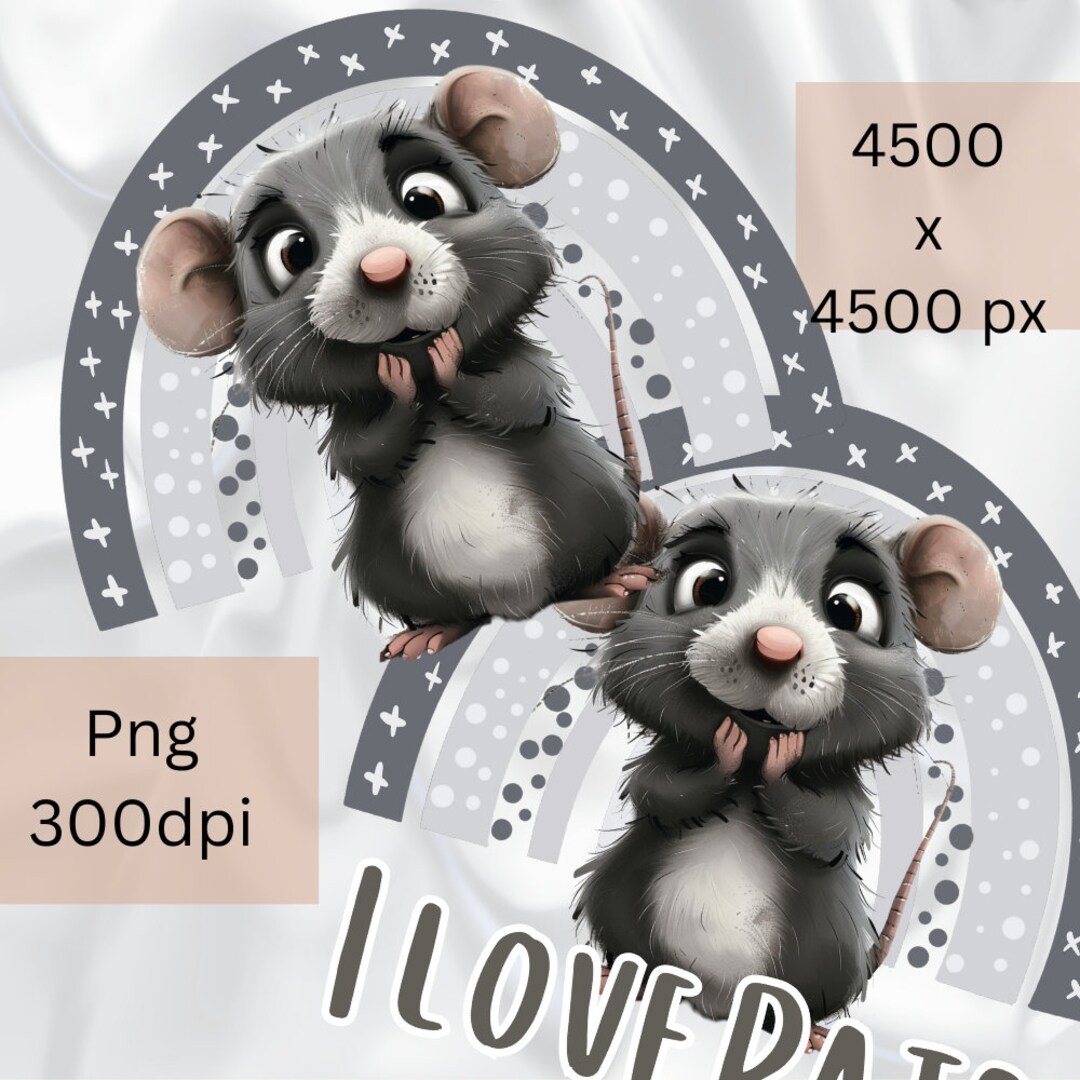 Rat PNG, I Love Rats Image, Rats Clipart, Printable, Cute Rat Pet ...