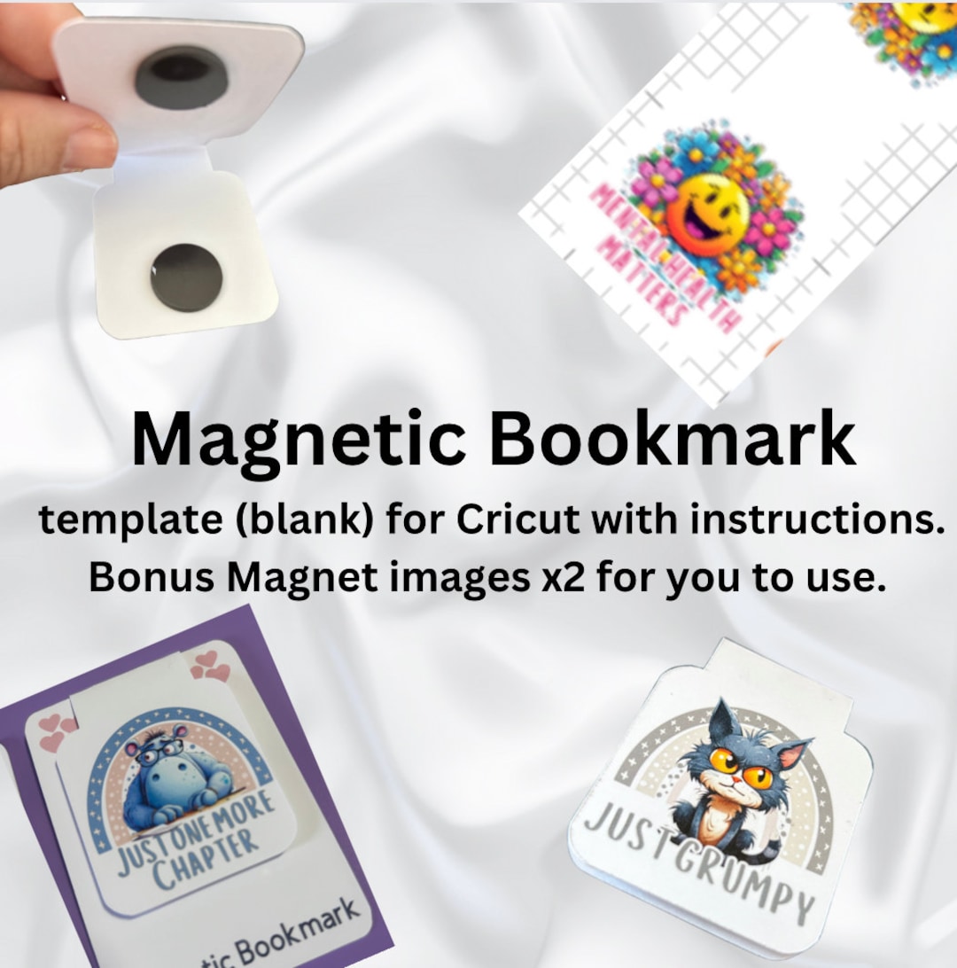 Cricut Templates for Magnetic Bookmarks Square, Circle, Flower Shape ...