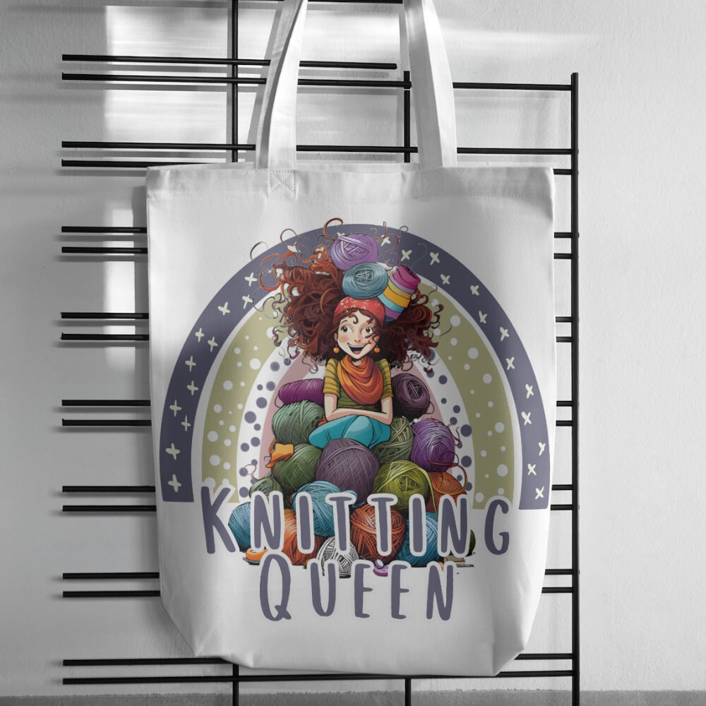 Knitting Queen PNG, Crochet Queen Design, Craft Lady (digital Download ...
