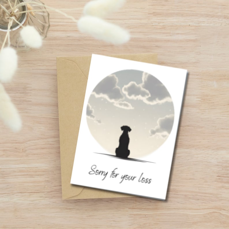 Dog Sympathy Card Printable, Sorry for Loss, Pet Memorial (digital ...