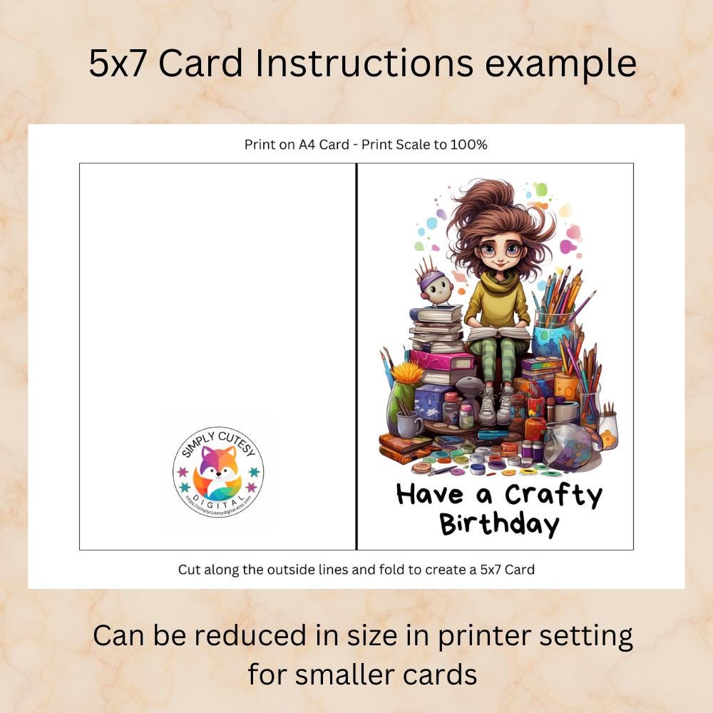 Crafters Printable Birthday Card, Craft Birthday, Funny Humour Birthday ...