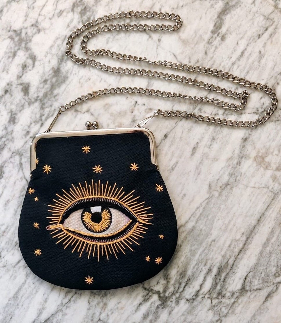 Evil Eye Coin Purse Evil Eye Embroidered Bag Crossbody Bag - Etsy