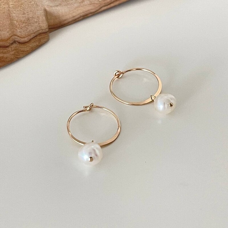 Gold Nugget Drop Hoops - Etsy UK
