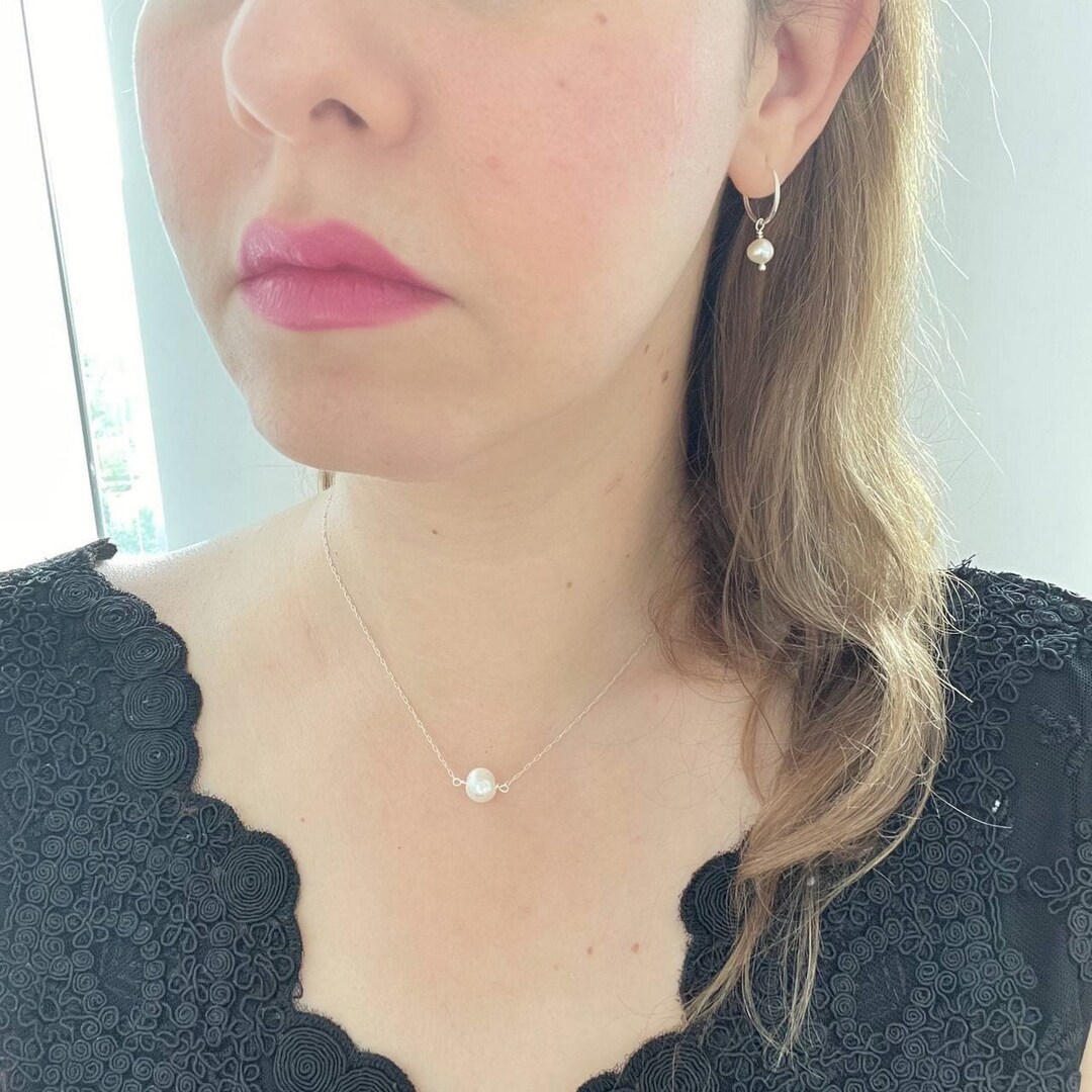 14K Gold Filled Tarnish Resistant, Single Pearl Necklace, Pearl ...