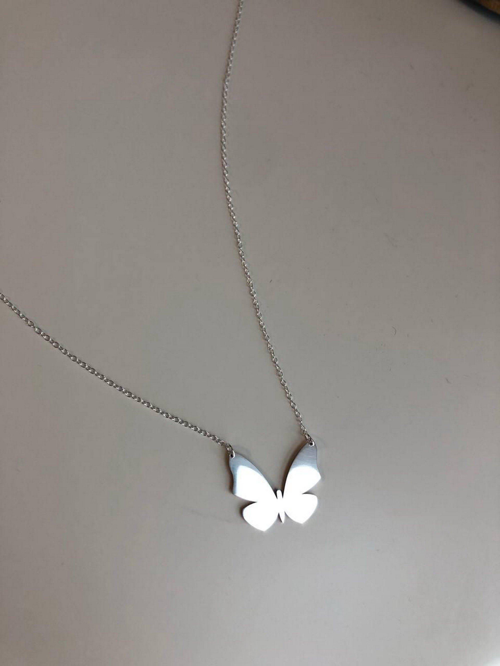 Sterling Silver Butterfly Pendant With Sterling Silver Chain, Dainty ...