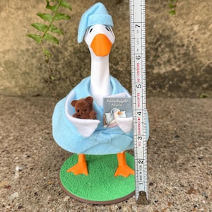 Mini 7” Desk Goose Goodnight Goose Night Gown Robe With Sleep Cap ...