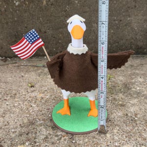 Mini 7 Desk Goose Patriotic Bald Eagle With Flag Outfit For 7