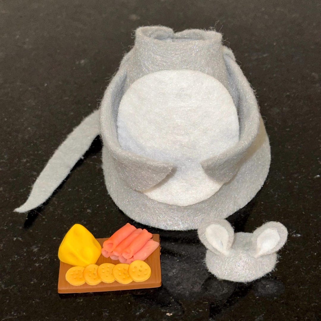 Mini 7” Desk Goose Mouse With Charcuterie Board Cheese Outfit for 7 ...