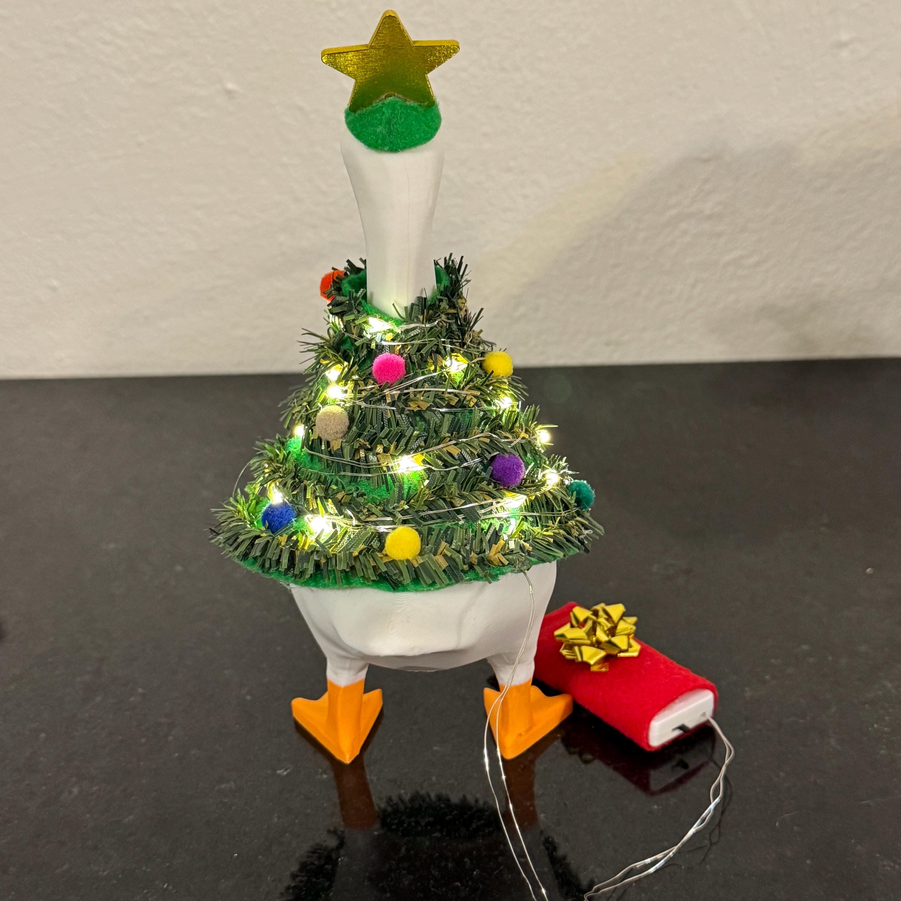 Light up Mini Desk Goose Christmas Tree Light up Outfit for 7” Figurine ...