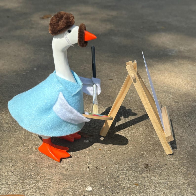 Mini Desk Goose Bob Ross Inspired Artist Outfit for 7" Figurine | NO ...